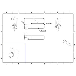 Wanyifa Titanium M7 32mm 1.0mm Pitch Allen Hex Socket Head Bolt Screw with Washer Pack of 4(Silver)