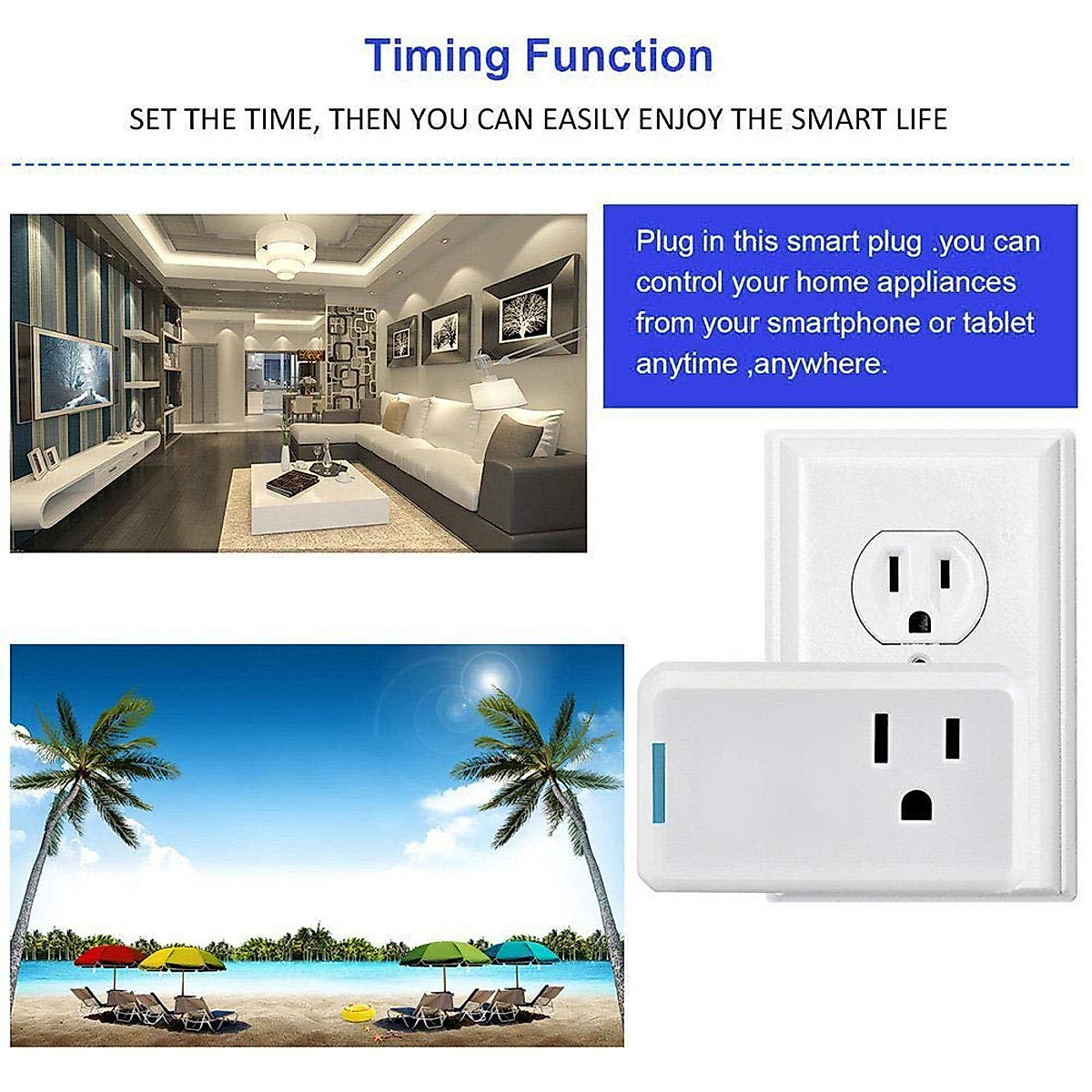 WiFi Smart Plug cETL Listed FCC Certified, Wi-Fi Outlet Compatible with Alexa, Echo and Google Home &IFTTT, No Hub Required, Remote Control,