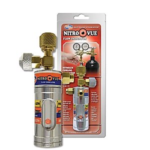 Uniweld NV1 Nitro Vue Flow Indicator with 1/4" Flare Fittings Single-Gas Flowmeter, Regular, Silver