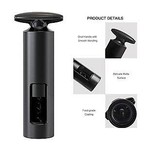 Operated Wine Bottle Corkscrew Opener Sets with Foil Cutter, Wine Aerator Pourer, Vacuum Stoppers, Self-Pulling Reusable Wine Bottle Openers with Accessories Home Party Christmas Gift(4-in-1 Set)