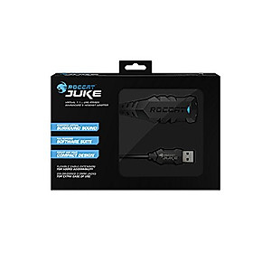 ROCCAT Juke - Virtual 7.1 Plus USB Stereo Soundcard and Headset Adapter for PC Computer Gaming Headphones, Surround Sound, USB Sound Card Compatible with Stereo Headsets