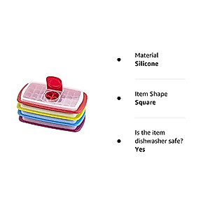 Joie Mini Ice Cube Tray with Lid and Flip & Fill Tabs, Assorted Colors (8541983721)