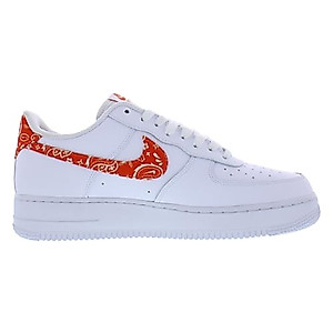 Nike Women's Air Force 1 Low Basketball Shoe, White/Rush Orange-white, 8.5