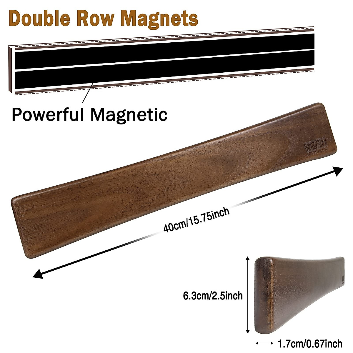 HOSHANHO Magnetic Knife Strips for Wall & Refrigerator 16 Inch + HOSHANHO Kitchen Knife in Japanese Steel