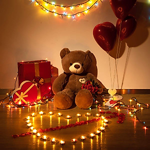 iBonny Teddy Bear Stuffed Animals Super Soft and Sweet Love Plush Bear Toy 32" Chocolate