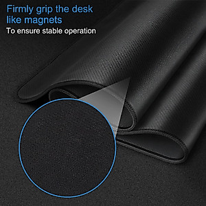Large Gaming Mouse Pad 31.5 x 11.8, Extended Desk Mousepad with Stitched Edges, Premium Microfiber Cloth Surface, Waterproof Non-Slip Base Keyboard Mat for Home Office Gaming, Black