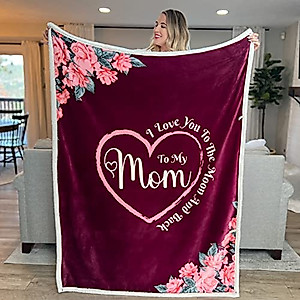 PeraBella Mothers Day Mom Gifts, Mom Birthday Gifts from Daughter and Son | Mom Blanket | Gifts for Mom | Mom Gifts Unique, Best Gifts for Elderly Mom, for Mothers Gifts, Sherpa Throw Blanket 65"x50"