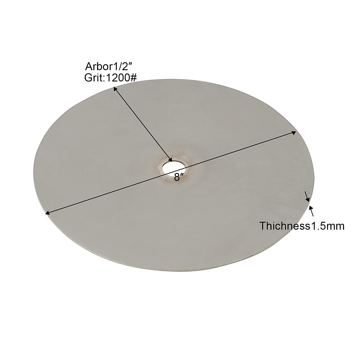 DZQ 6Pcs Diamond Flat Lap Wheel Disc Arbor Hole 8" x 1/2" Abrasive Lap 240 320 600 800 1200 3000 Grit for Cutting or Sanding Stone and Glass