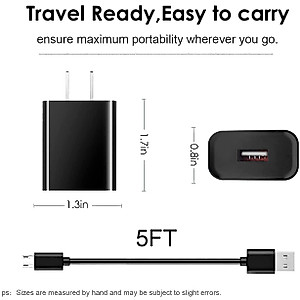 Wall Charger Charging Cable Cord Compatible for Cowin E7 Pro ANC SE7 E9 E8 SE8, Treblab XR500/XR700/PRO/Z2/HD7/N8/X5/Xfit/FX100/HD7, Bugani M83 M99 M90 Speaker & More USB Micro Earbuds Headphones
