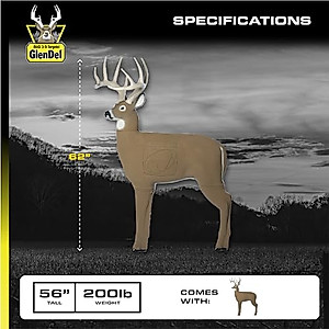 GLENDEL Buck 3D Archery Target with Replaceable Insert Core, GlenDel Buck w/4-sided Insert, Brown