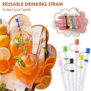 Prasacco 30 Pieces Colorful Straw Covers Cap, Plastic Straw Tips Cover Drinking Straw Caps Reusable Straw Lids Flexible Straw Plug for 9 mm Straws Anti-Dust Straw Tips Plugs
