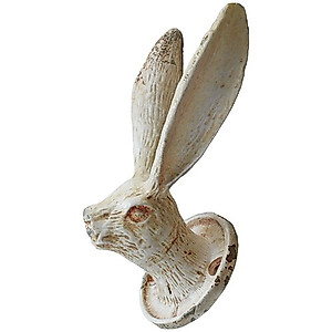 World Buyers Rabbit Wall Hook Antique White 2.375 x 1.625 x 3.375 H