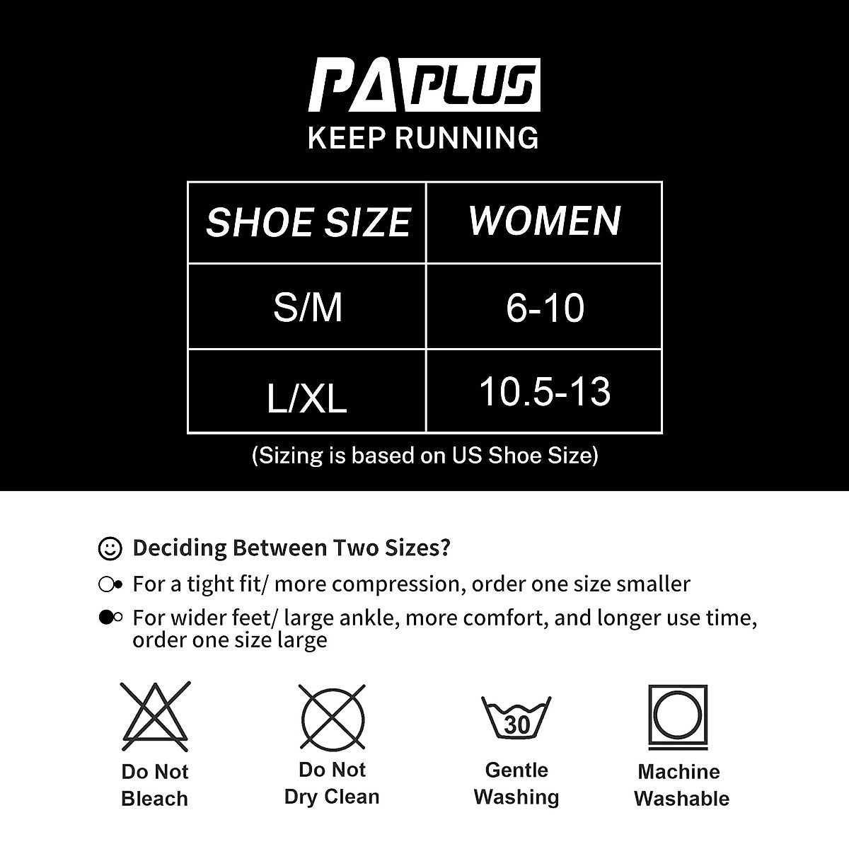 PAPLUS Compression Running Socks Women (6 Pairs), Ankle Athletic Socks Low Cut with Arch Support
