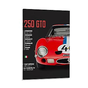 Car Poster Ferrari F40 Supercar Posters Racing Car Canvas Wall Art For Boy's Bedroom SuperCar Wall Decor Frame-style 24x36inch(60x90cm)