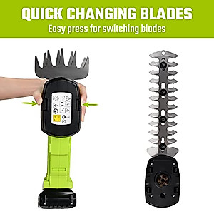 Cordless Hedge Trimmer & Battery Powered Grass Shear, Gardtech 2-in-1 Handheld Electric Branch Trimmer Grass Cutter for Garden Lawn Care - 3 Hours Running Time - 2023 Upgraded