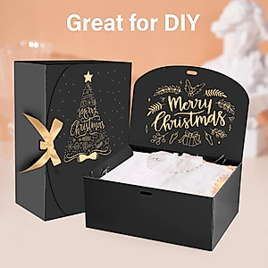 ZSZMFH 14 PCs Gift Boxes with Lids, 9" x 6" x 4" Black Gift Boxes with Ribbon, Bridesmaid Proposal Box, Kraft Paper Gift Box for Wedding, Packaging, Present, Birthday, Cupcake Boxes, Crafting
