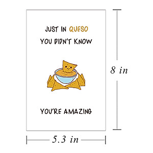 Ure Tenk Lovely Pun Friend Encouragement Card, Funny Friendship Praise Card, Cute Queso Inspired Card, Card for Cheesy And Chips Lover