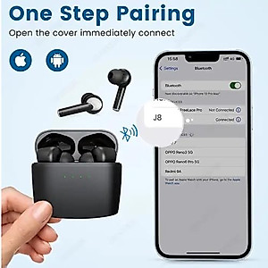 Wireless Earbuds,IPX7 Sweat Resistance Earphones-42 Hours Playtime Bluetooth Headphones with Charging Case Noise Cancelling Black Earbud for Gym,Sport| for Android & iPhone