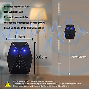 LASER HAND 4 Packs Ultrasonic Pest Optical Double Repeller, Indoor Pest Control, Flea Rat Roach Mosquito Cockroaches Fruit Fly Rodent Ultrasonic Pest Repellent for Home,Kitchen, Office