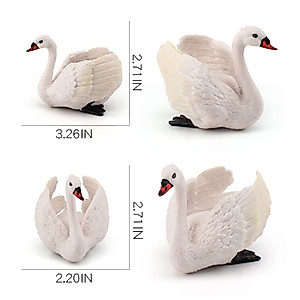 LC JoyCre Swan Toy 3.5 Inch Goose Toy White Swan Figurine Toy Animal Figure for Toddlers Preschool Animals Figures Eduactional Project Diorama Model Toy for Kids 3 4 5 6