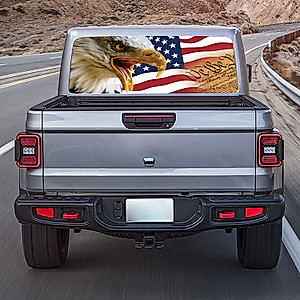 OEME Rear Window Decals for Trucks ,Truck Decals for Men , Patriotic Decoration Vinyl Sticker , American Flag Decal Large Size 66 in x 20 in
