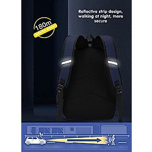 Astronaut Backpack for Boys Teens, Large Capacity School Bag Bookbag for Kids Elementary Middle (Blue Cyan)