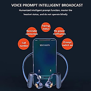 Gspmoly Wireless Bluetooth Headset Bone-Conduction Headphones Bluetooth 5.3 Wireless Earbuds Sport, Fashion Wireless Earphones Earbuds Headset for Workouts & Running