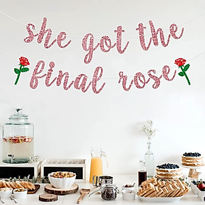 She Got The Final Rose Banner, The Bachelor Themed Banner, Glitter Bachelorette, Bridal Shower, Engagement, Wedding Decorations , Rose Gold Glitter