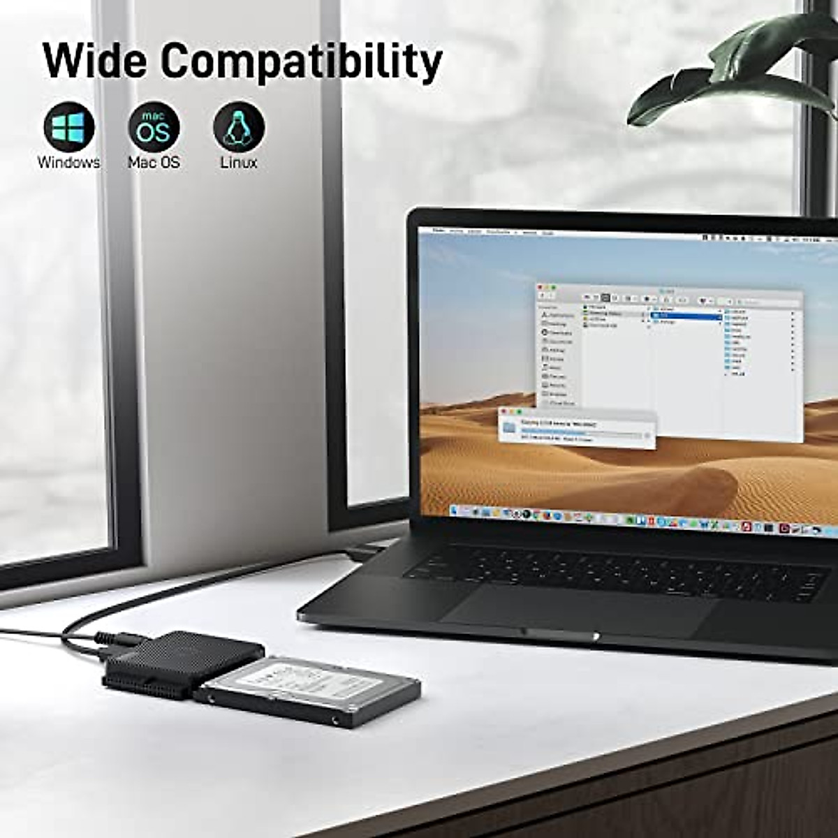 FIDECO SATA/IDE to USB 3.0 Adapter, Hard Drive Adapter Cable Converter for Universal 2.5/3.5 Inch IDE HDD, 2.5 Inch SSD, 5.25-Inch DVD-ROM/CD-ROM/CD-RW/DVD-RW/DVD+R