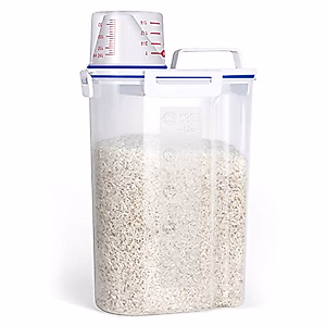 TBMax Rice Storage Container - 5 Lbs Flour Container Cereal Dispenser with Measuring Cup, Airtight Dry Food Container Bin for Kitchen Pantry Storage Organization