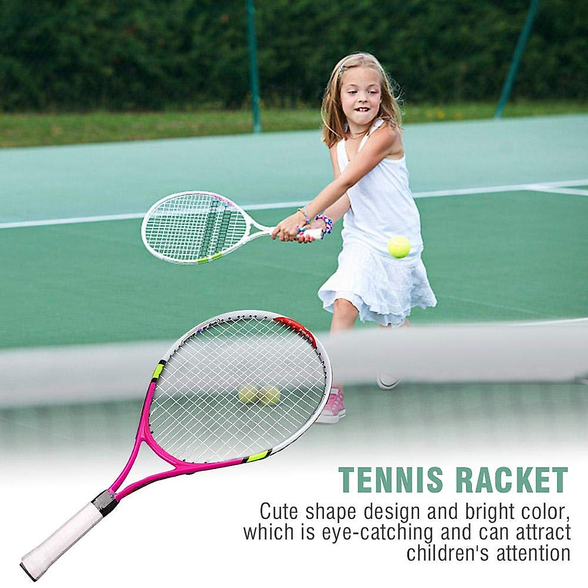 Tennis Racket TOPINCN Super Junior Tennis Training Racquet for Kids Beginners Training Practice - 1 Carrying Bag Included(Rose Red)