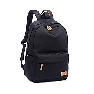 Joymoze Classical Pure Color Waterproof School Backpack for teenagers Casual Bag Black