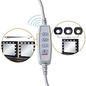 OFCASA Vanity Desk with Mirror and Lights, Vanity Set with 3 Colors Lights, Makeup Table with Mirror and Chair, Adjustable Nightstand, Solid Wood Legs, Bedroom Dressing Table (Black)