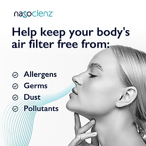 NasoClenz Nasal Cleansing Kit – Gentle, Washable Wand & Antiseptic Gel, Nose Cleaner reduces germs & Nasal Moisturizer for Fast Dry Nose & Allergy Relief (Unscented 4 Count, up to 50 uses)