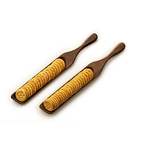 Ever Crescent Supplies Cracker Tray, Cheese Serving Platter and Sushi Tray for Parties. Made from Walnut Wood. Pack of Two.