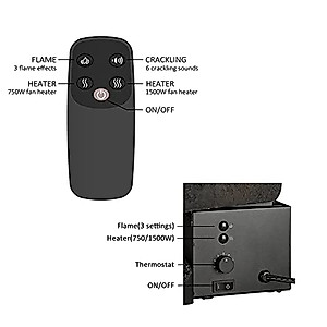 LegendFlame 25" W Free Standing Electric Fireplace Log Set (EF484), Fireplace Insert, Heater 750W/1500W, Crackling Sound, Remote Control…