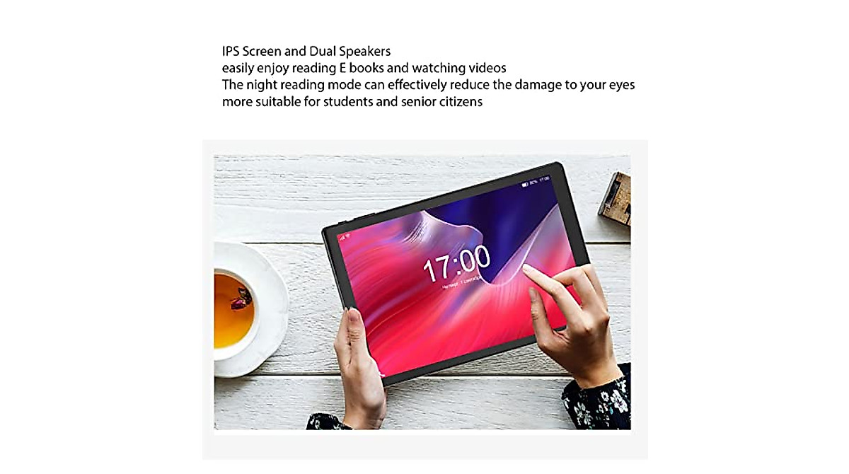 10 Inch Tablet PC with 128GB Expandable Storage and Dual SIM