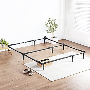 Olee Sleep 7 Inch Dura Metal Compact Steel Bed Frame, Adjustable for Full Queen King, Tool Free, Easy Assembly, Non Slip for Mattress & Box Spring