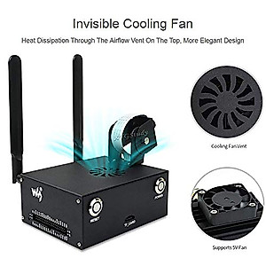 XYGStudy Jetson Nano 2GB Metal Case (E) with Camera Holder and Invisible Cooling Fan Design Specialized for Jetson Nano 2GB Developer Kit Only