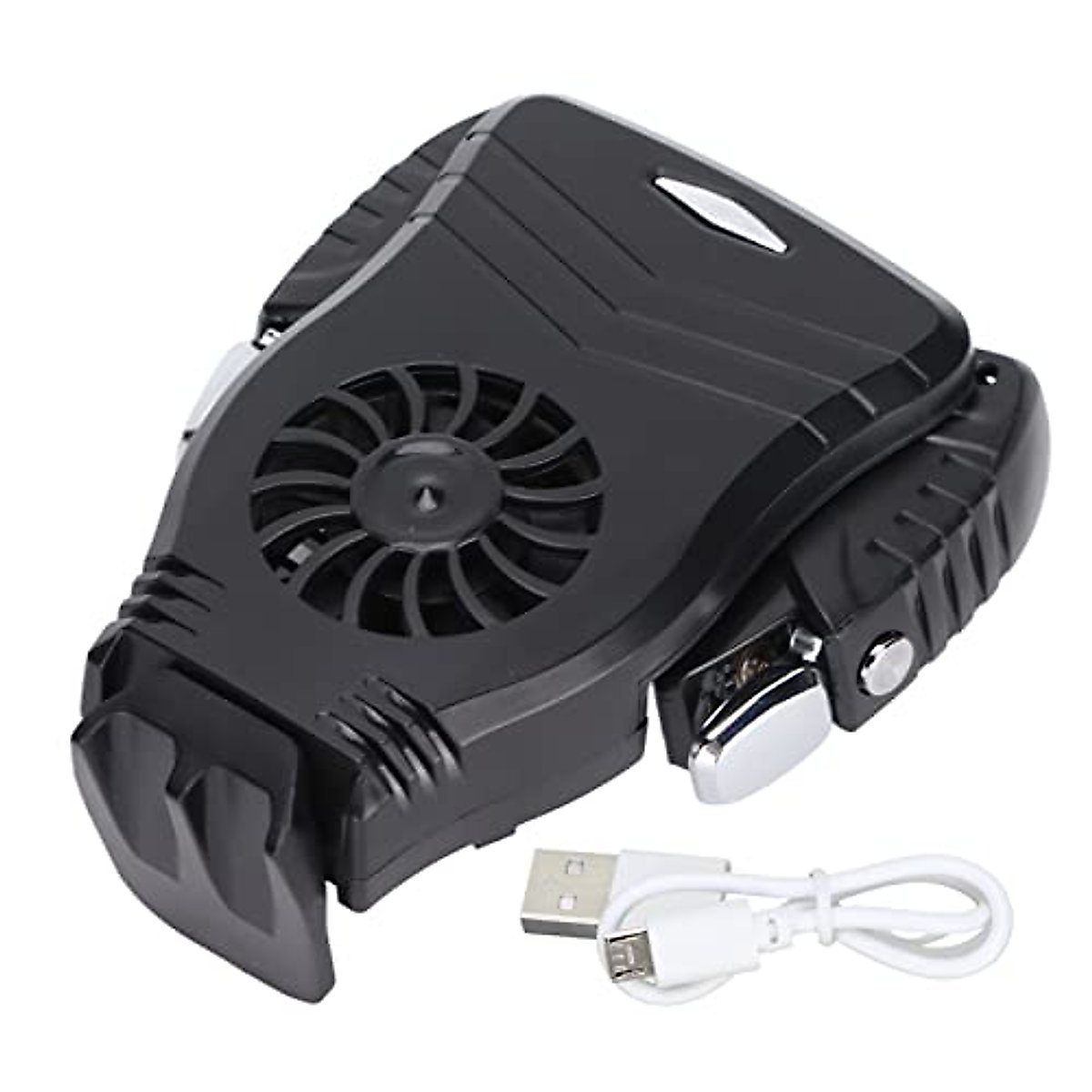 Cell Phone Cooler Mobile Game Controller PUBG Game Controller Trigger Grip Cellphone Radiators, 2Gear Positions Fan and 4 Button Pulse Gears for 6.5 to 9.5mm Thickness Mobile Phone