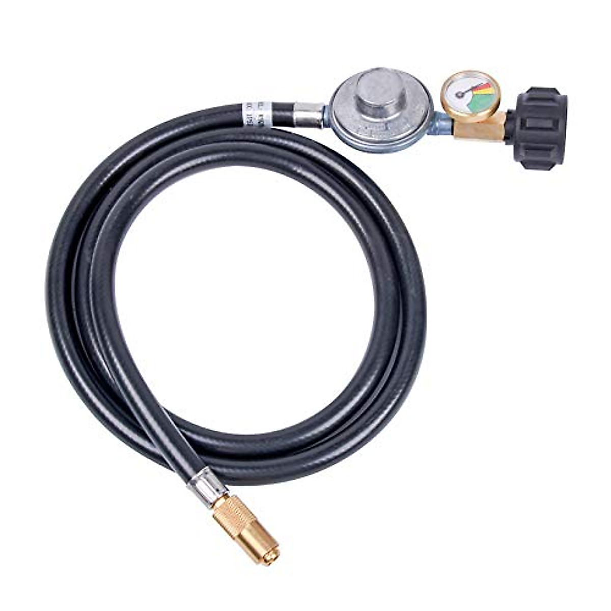 GasSaf 5FT Propane Regulator with Hose, Griddles Regulator and Gauge Suitable for Blackstone 17”/22” Tabletop Griddle, Pit BOSS 2 Burner Gas Griddles