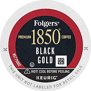 Folgers 1850 Black Gold Dark Roast Coffee, 60 Keurig K-Cup Pods