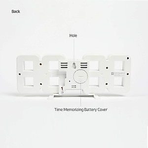 mooas 3D Pure Mini White LED Clock, Multi-Function LED Clock (Calendar, Alarm, Temperature) (8.5" White Table Alarm Clock)
