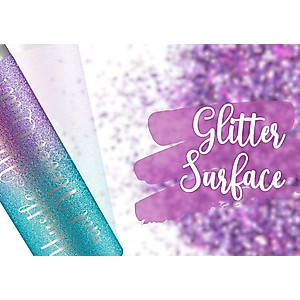 Onebttl Volleyball Gifts for Teen Girls & Team, Stainless Steel Kids Volleyball Tumbler, Double Wall Vacuum Insulated Bottle with Lid and Straw 20oz - Never Quit (Glitter Purple Blue)