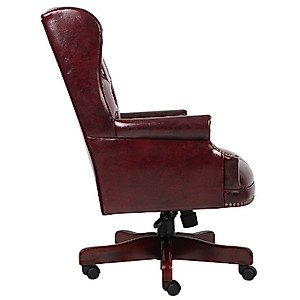 Boss Office Products Wingback Traditional Chair Vinyl in Burgundy