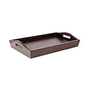 BirdRock Home Wood Bed Tray with Folding Legs - Wide Breakfast Serving Tray Lap Desk with Sides and Handles - Walnut