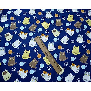 48pcs Cat Charm Packs Fabric Squares 5" x 5",Quilting Cotton Fabric Bundles Precut Fabric Pathwork for Quilting,Sewing and Scrapbooking(Cat Theme)