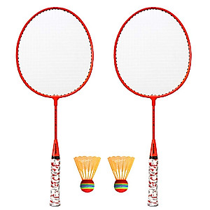 Lixada 1 Pair Badminton Rackets with Balls 2 Player Badminton Set for Indoor Outdoor Sport Game