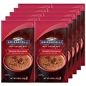 Ghirardelli Double Chocolate Hot Cocoa Mix, 0.85-Ounce Packets (Pack of 10)