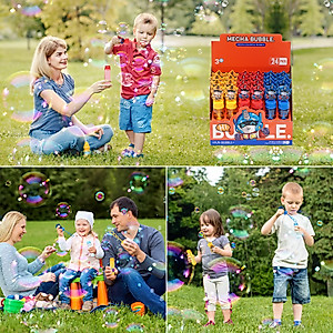 Generic Transform Robot Party Favors Bubble Wands for Kids Rescu Robot Bubbles Birthday Party Supplies Goody Bag Stuffers Bubble Toy 24 pcs